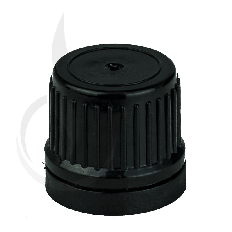 Black 18mm Tamper Evident Dropper Cap with Inverted Dropper Tip Combo ...